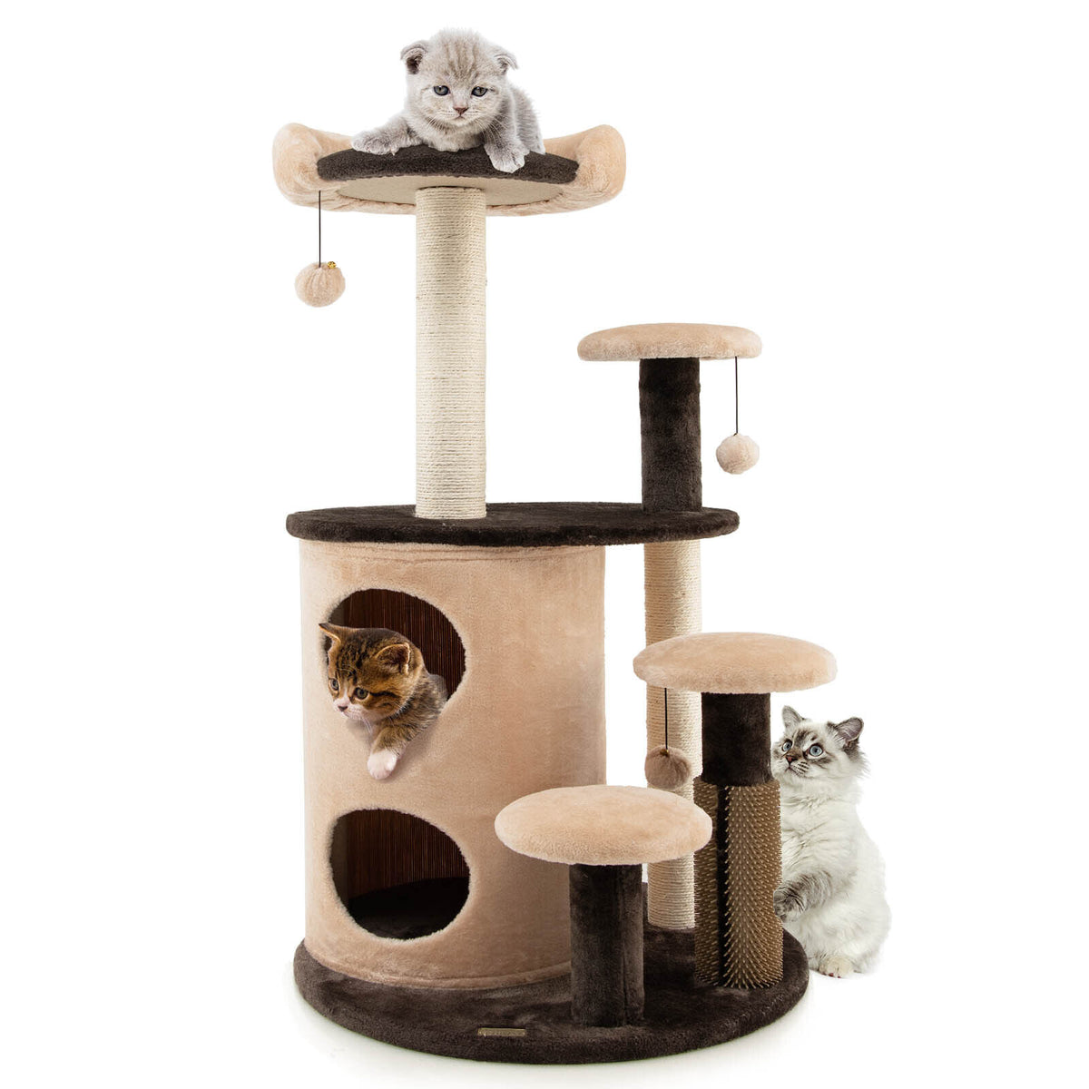 2-Tier Cat Tree Tower Multi-Level Activity Tree Scratcher Tower – Smart ...