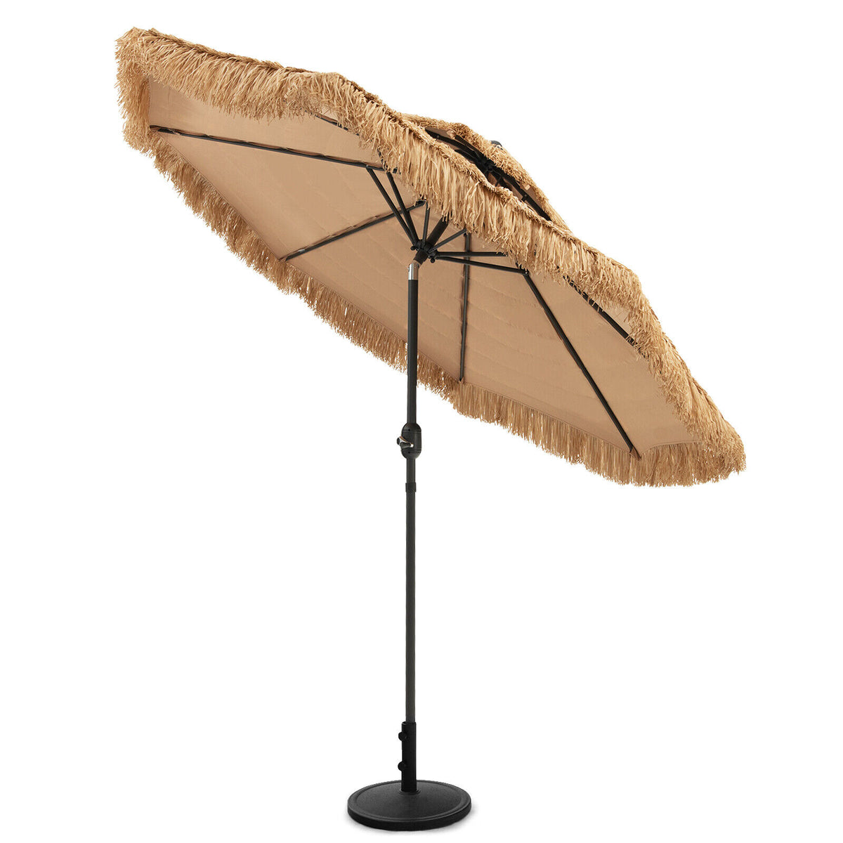 2.7M Extra Large Beach Hula Thatched Tiki Umbrella Patio Parasol Hawai ...
