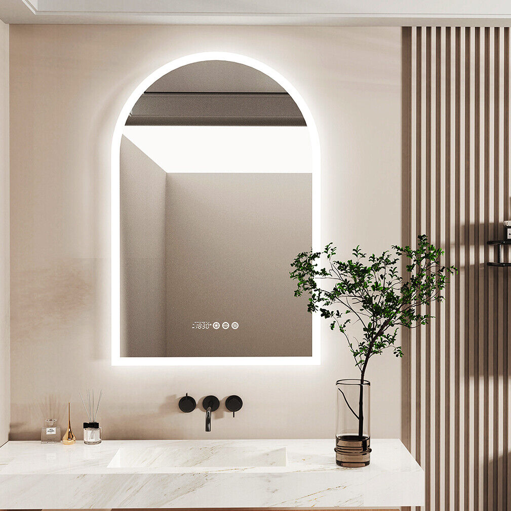 Arch-Shape LED Bathroom Mirror Backlit Frameless Lighted Mirror – Smart ...