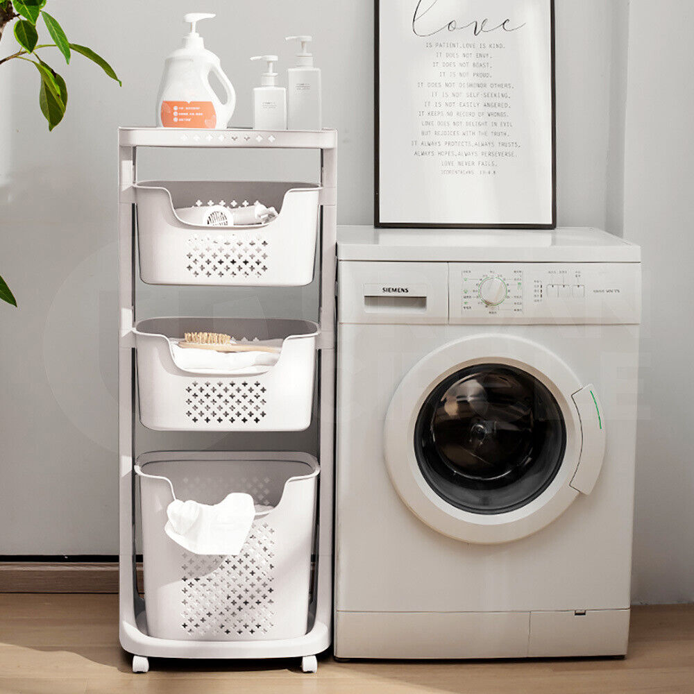 3-Tier Laundry Basket Clothes Washing Storage Hamper Removable – Smart Home