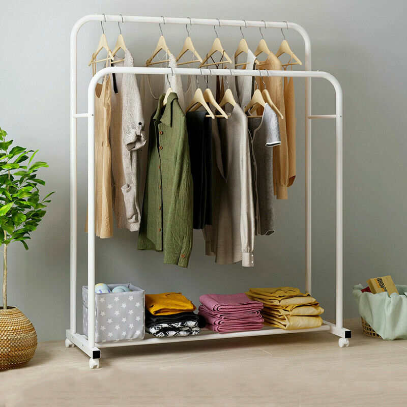 Heavy Duty Double Clothes Rail Rack Garment Hanging Display – Smart Home