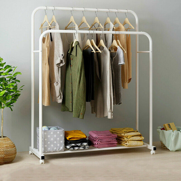 Heavy Duty Double Clothes Rail Rack Garment Hanging Display – Smart Home