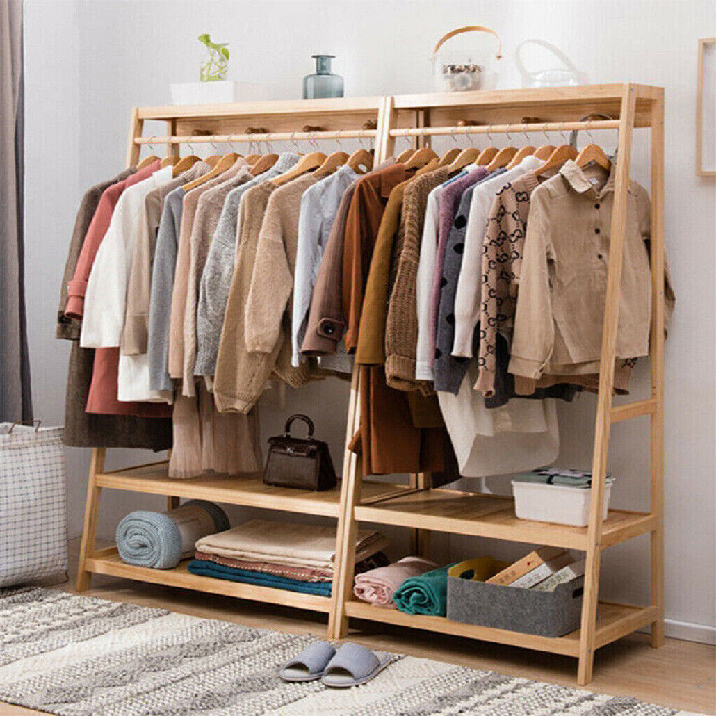 Portable Bamboo Clothes Hanging Garment Rack – Smart Home
