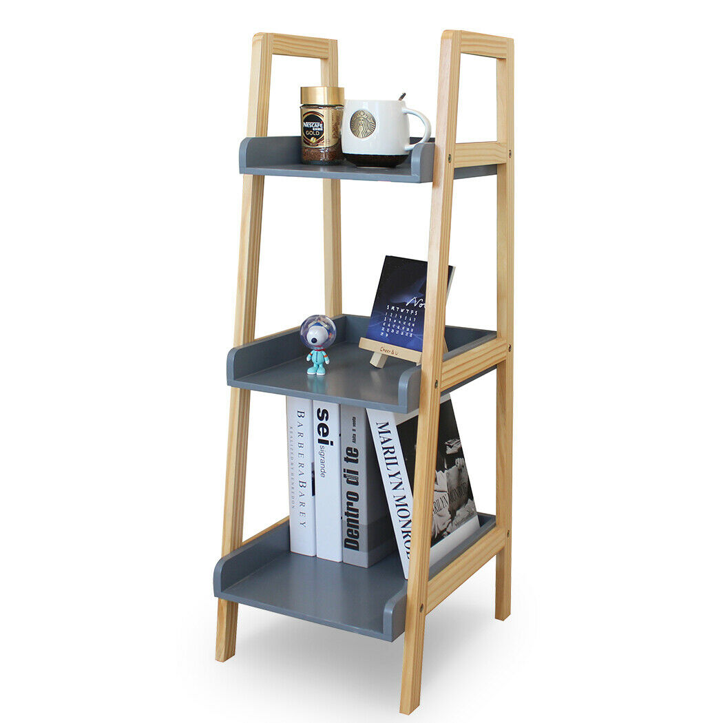 3 Tier Display Ladder Shelf Bookcase Bookshelf Bathroom Kitchen Bedroo ...