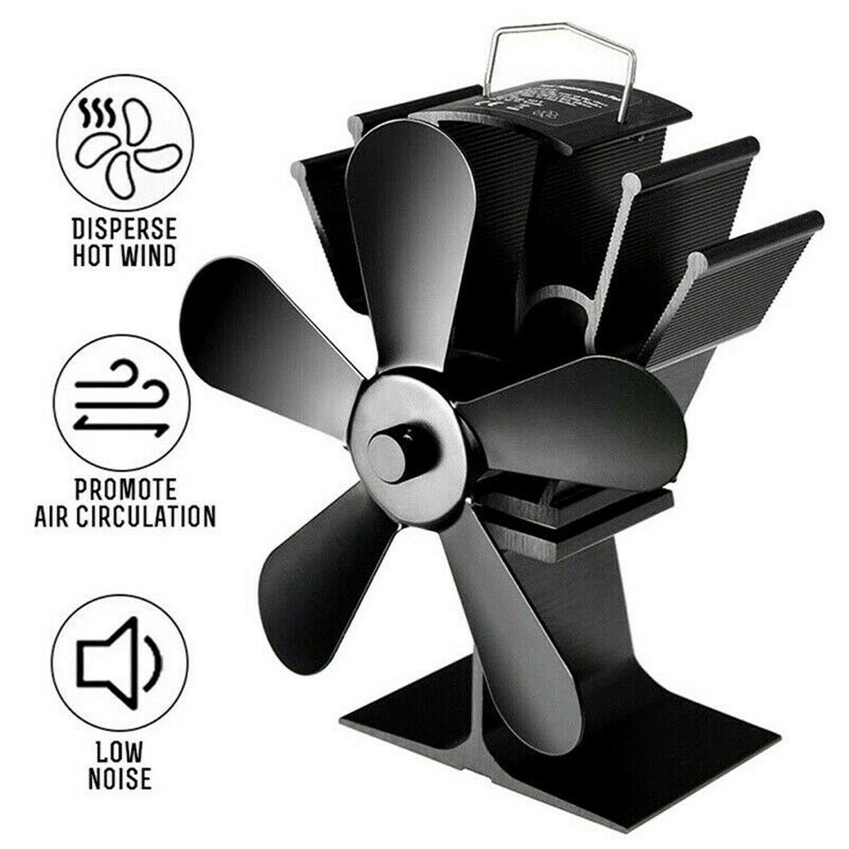 5 Blade Heat Fan Fireplace Heater – Smart Home